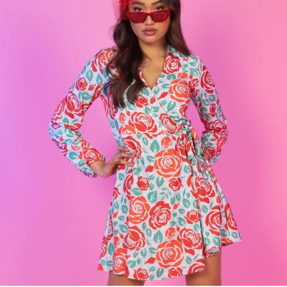 Shinesty | Dresses | Shinesty Derby Roses Wrap Dress | Poshmark